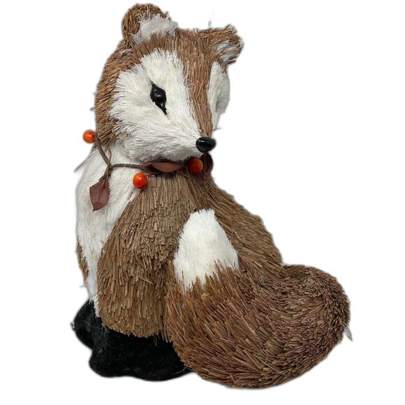 American Vintage | Accents | Straw Woodland Red Fox Paper Mache Tall ...